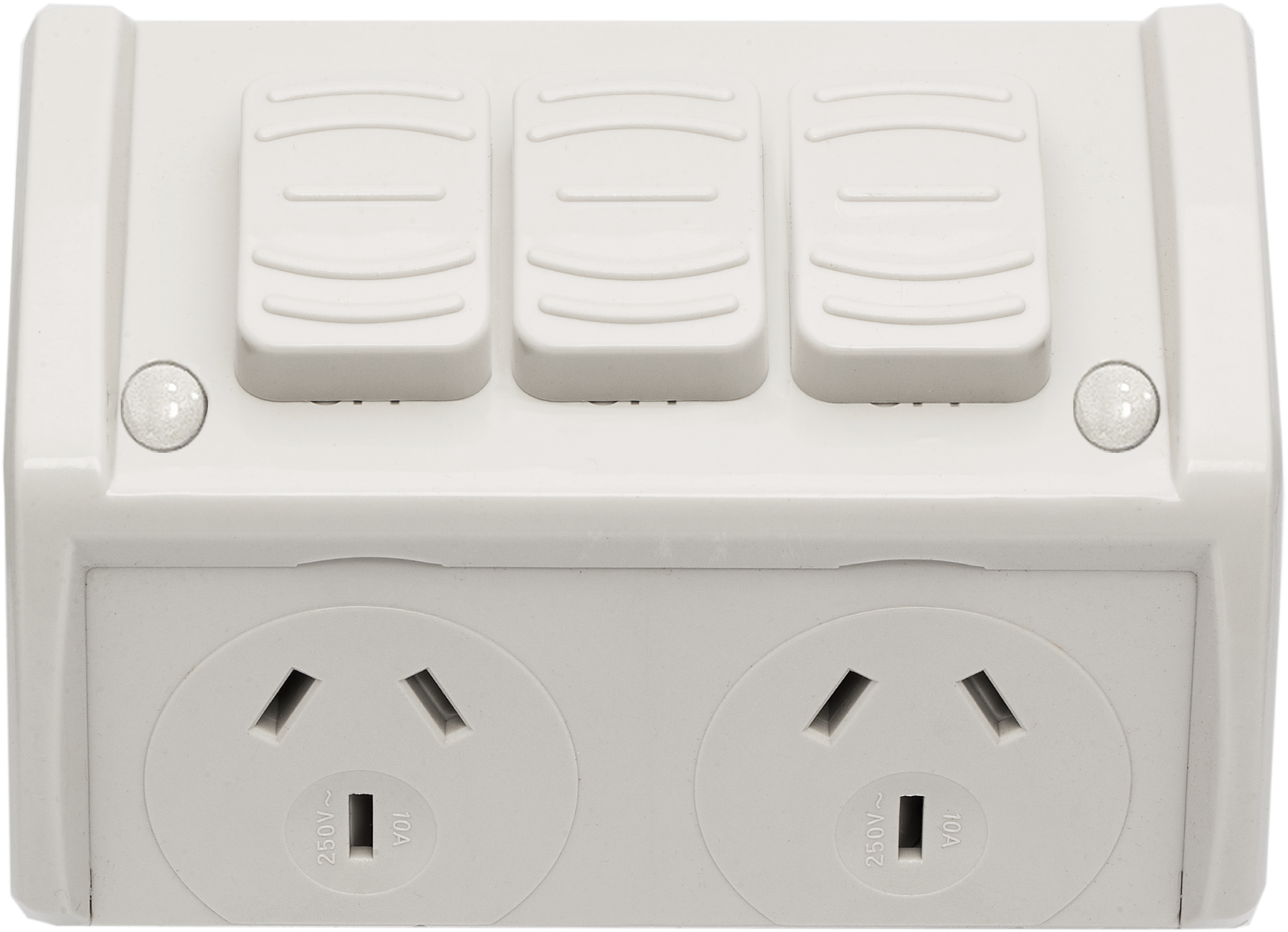 Atmos Unison 240V Double Powerpoint w/ extra switch - KASTA